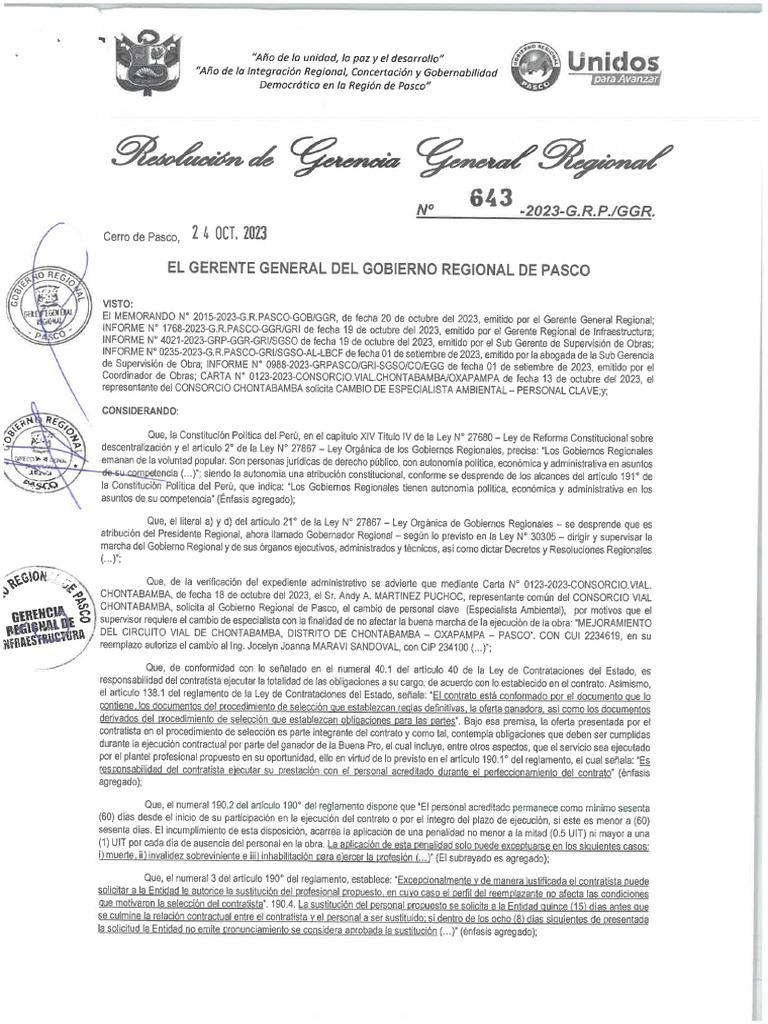RGGR 643 Improcedente Cambio de Esp Ambiental | PDF