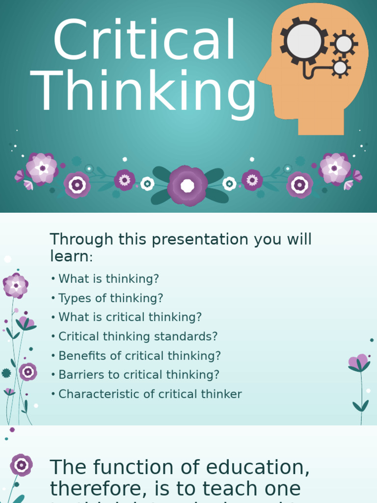 Q1 W4 Critical Thinking (Group 3) | PDF