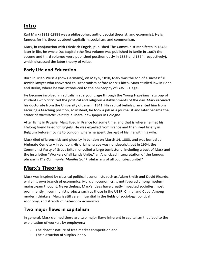 Karl Marx Pdf