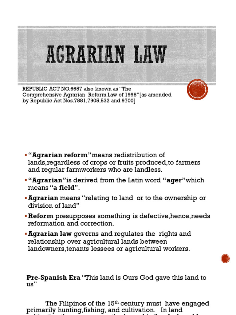 Agrarian Law | PDF