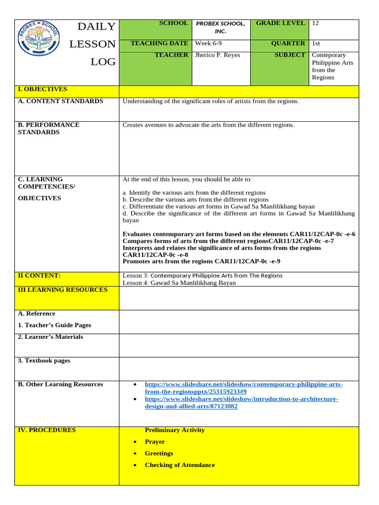 Cpar-Week - Gamaba | PDF