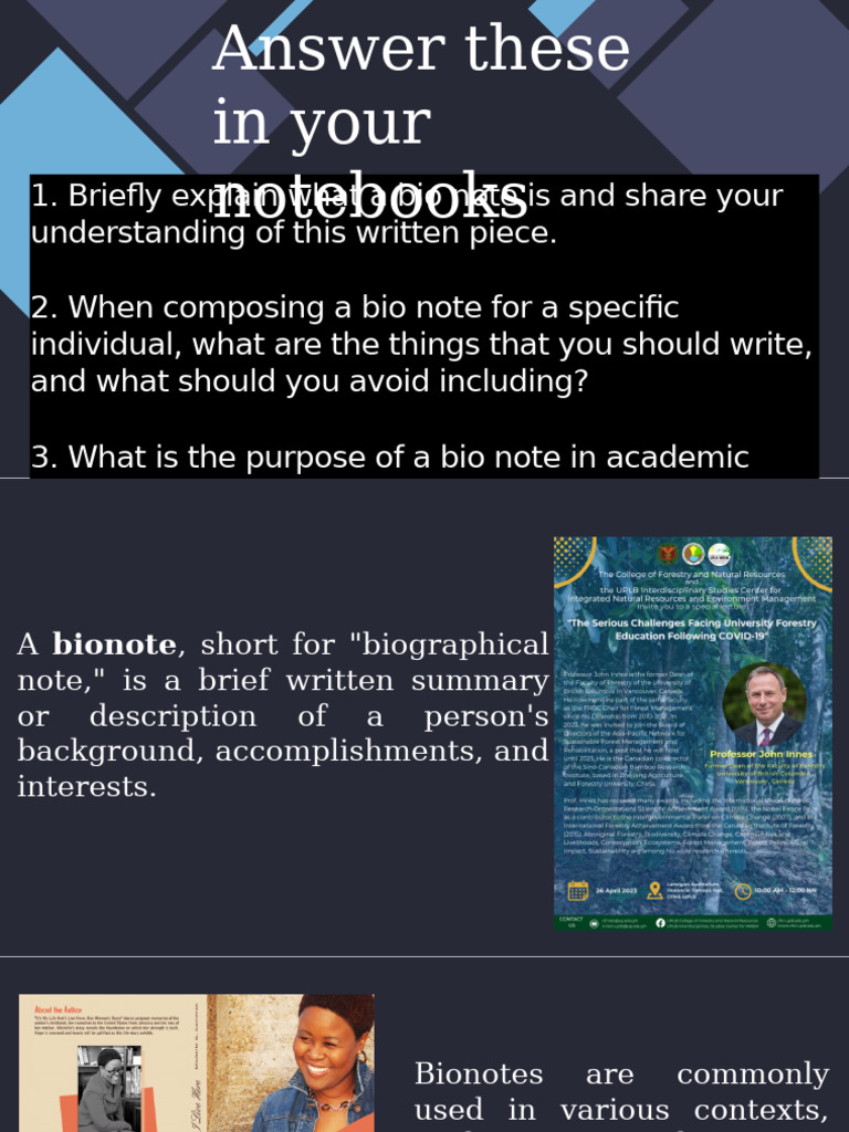 Bio Note | PDF