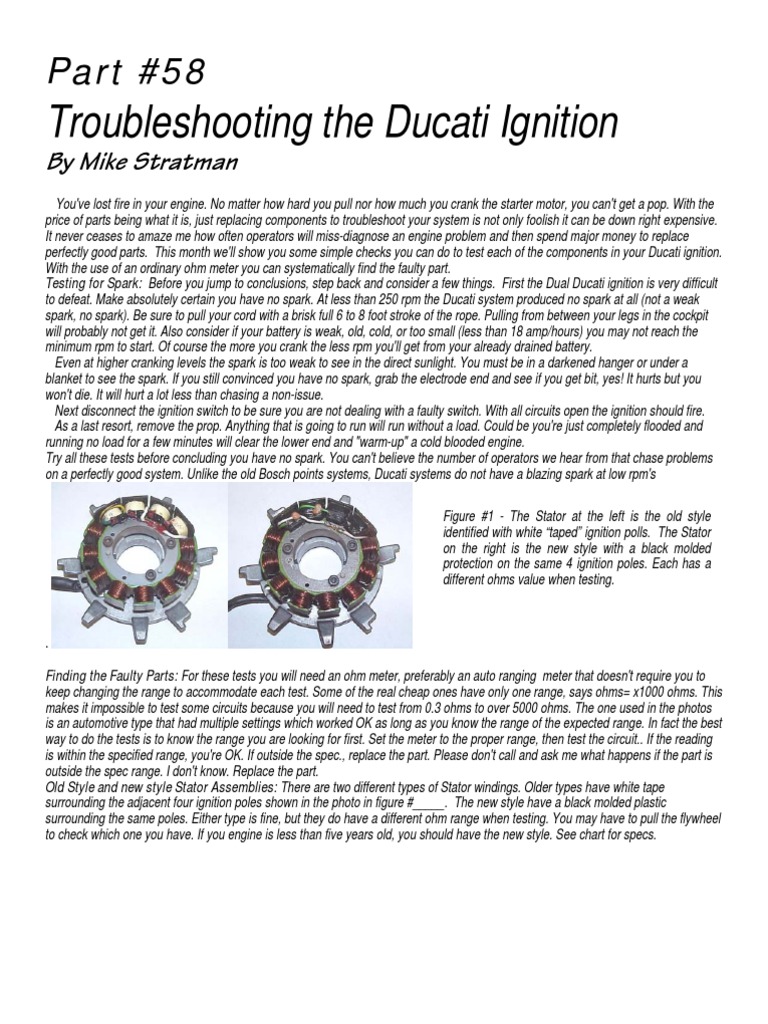 Ducati Ignition Troubleshooting Guide | PDF | Electrical Connector ...