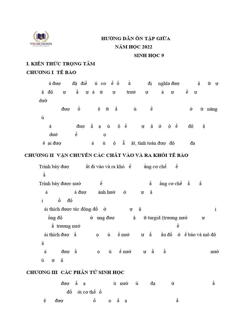 GH - GK-I - -Sinh-học-9. chốt-1 | PDF