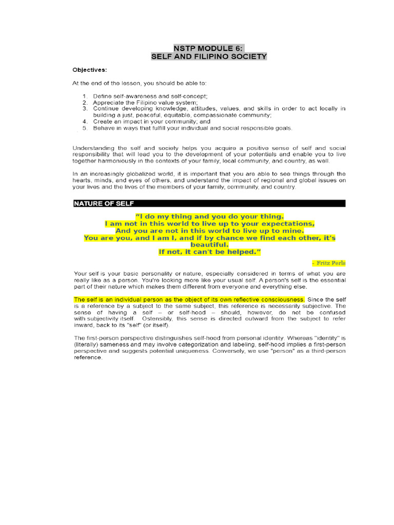 Self and Filipino Society | PDF