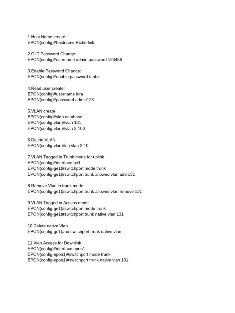 Richerlink OLT Cli Script | PDF
