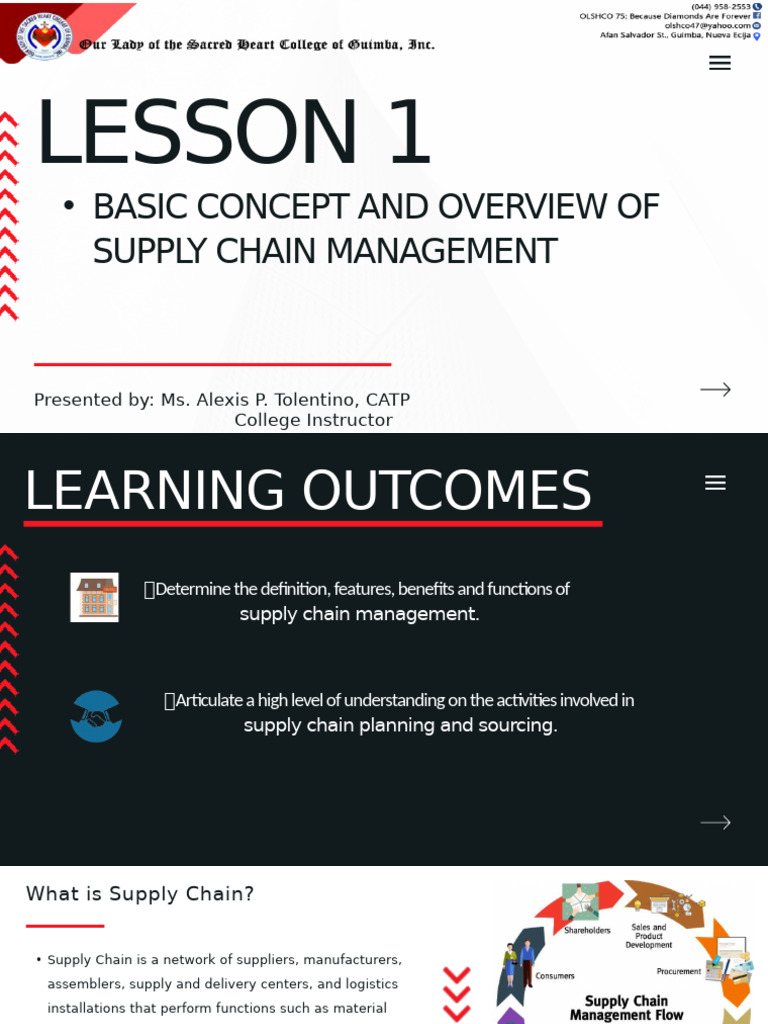 Lesson 1 Overview of Scm | PDF Lesson 1 Overview of Scm | PDF