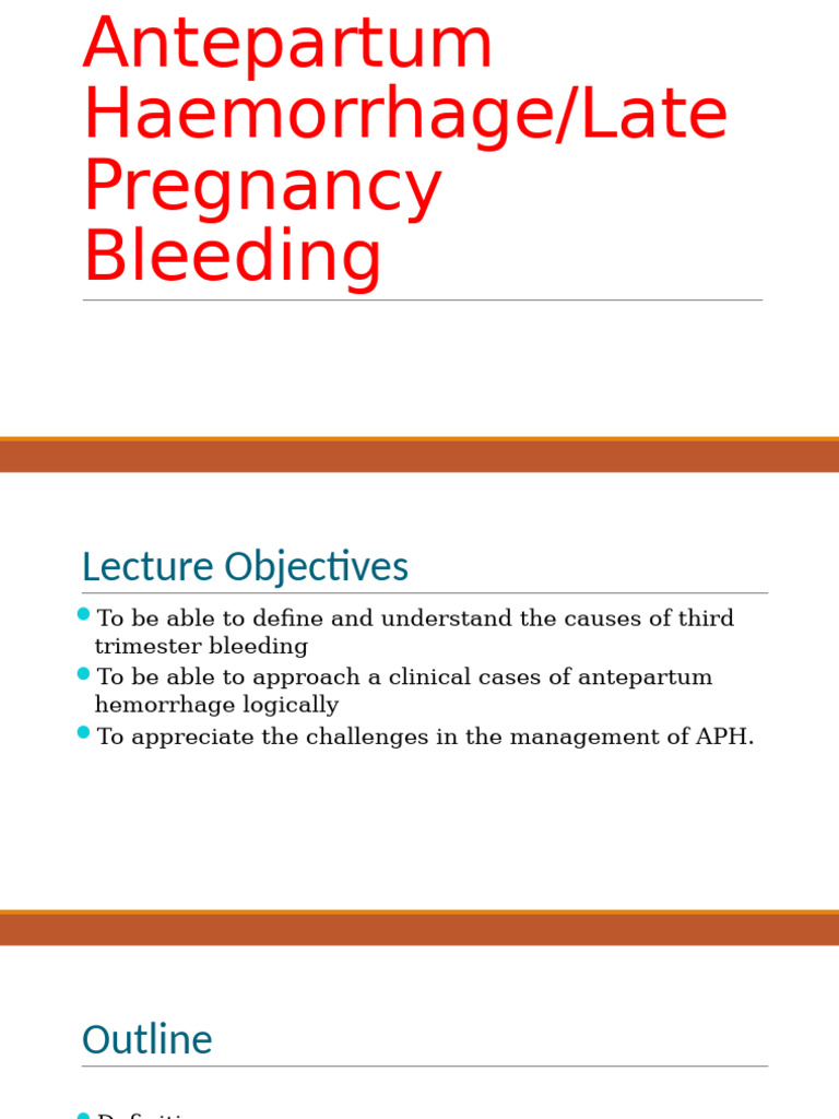 Antepartum Haemorrhage PA | PDF