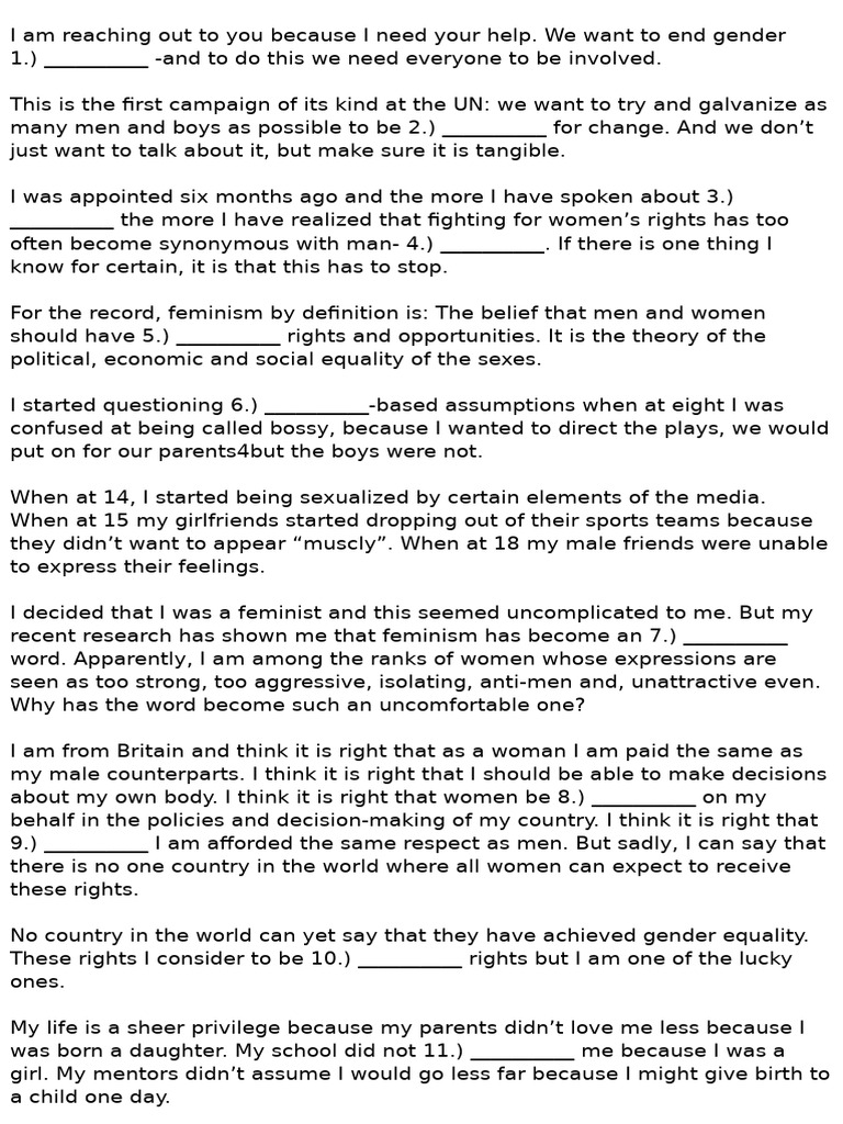 Emma Watson Speech | PDF