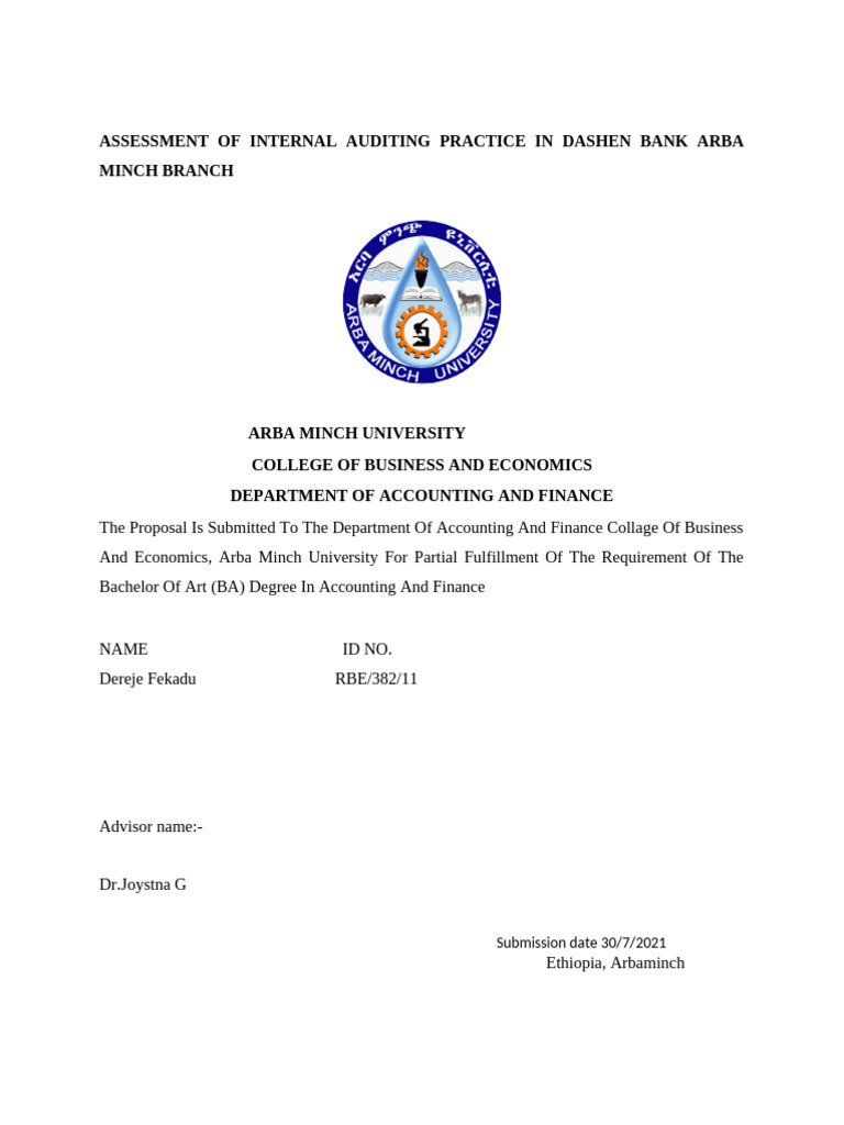 Dereje Finale Proposale | PDF