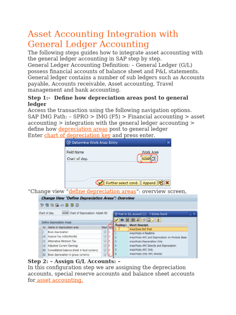 Asset Accounting Integration With General Ledger Accounting in SAP FICO | PDF