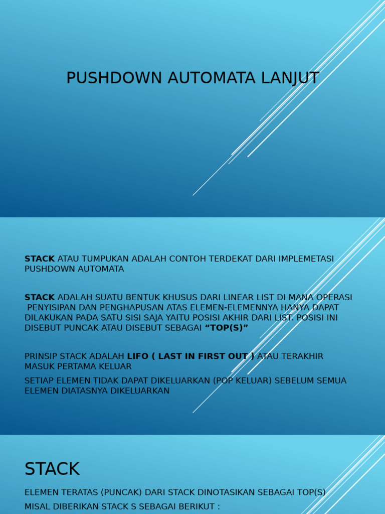 Bab 10 Pushdown Automata Lanjut | PDF