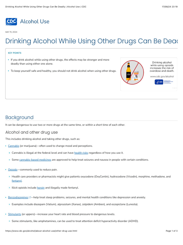 Drinking Alcohol While Using Other Drugs Can Be Deadly - Alcohol Use ...