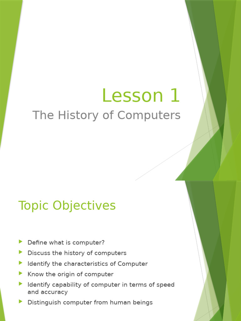 Lesson 1 - Introduction To Computers | PDF | Computer Program | Programming Lesson 1 - Introduction To Computers | PDF | Computer Program | Programming