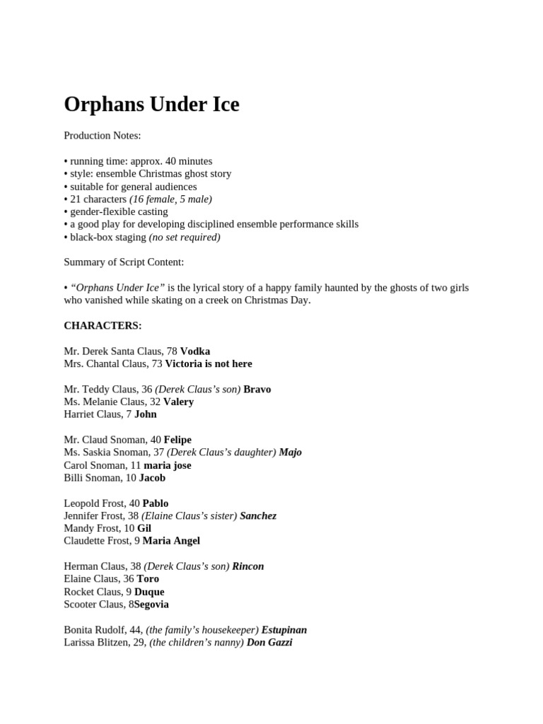 Orphans Under Ice | PDF