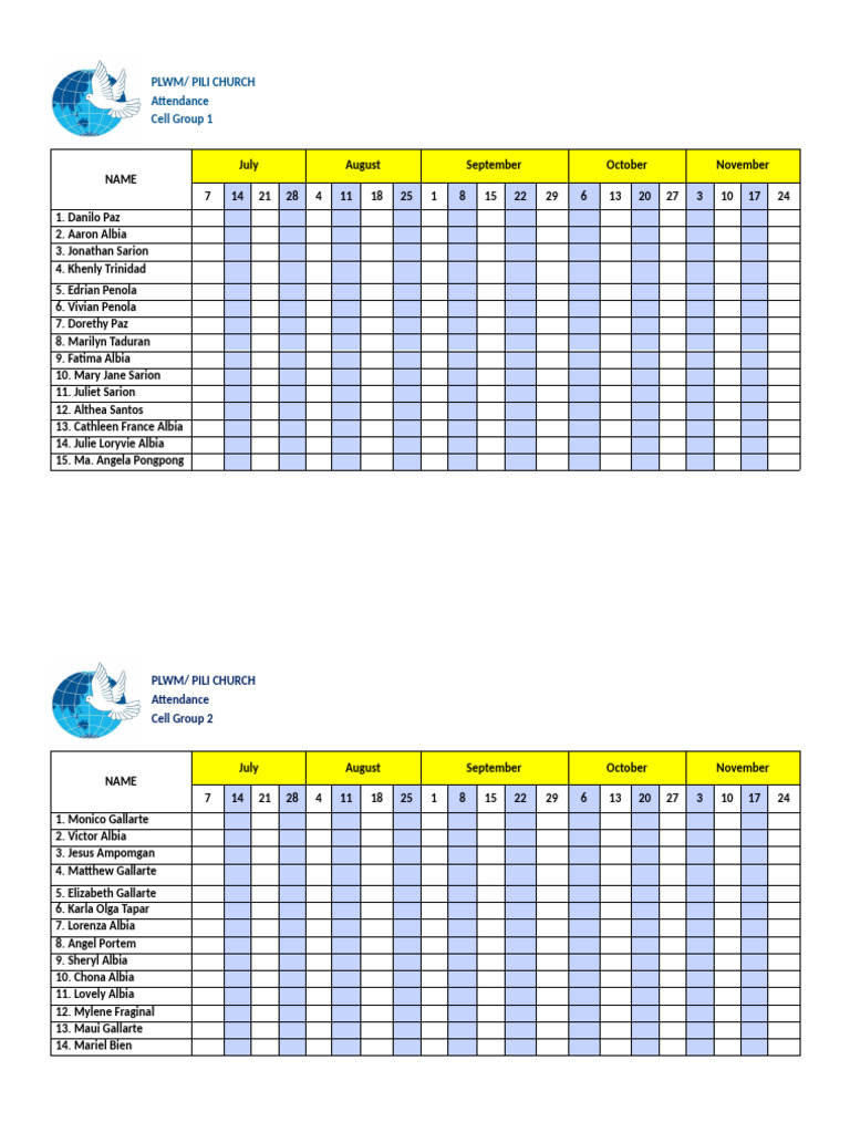 PLWM Attendance | PDF