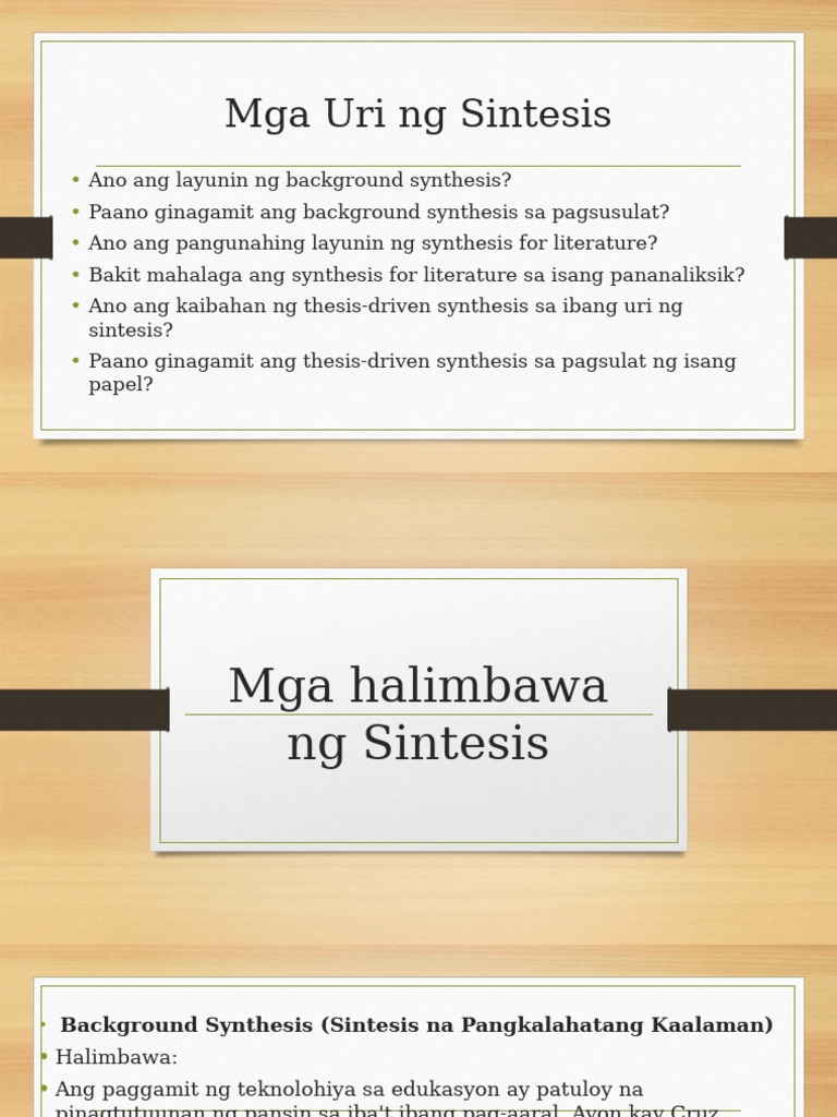 Halimbawa NG Synthesis | PDF