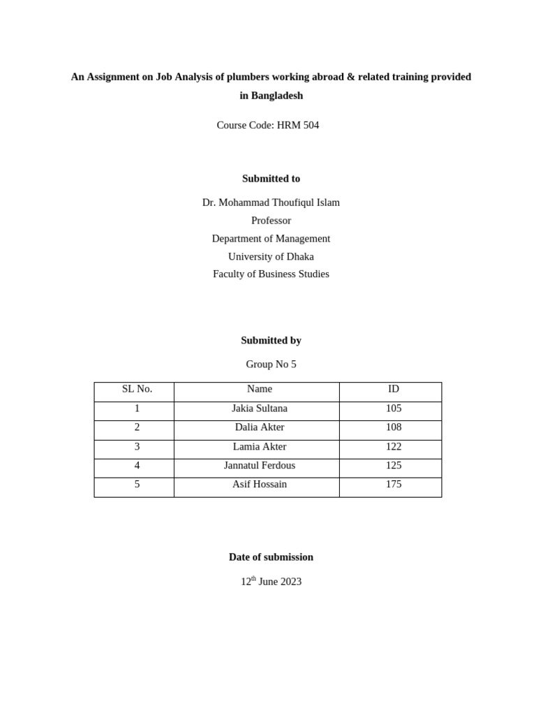 Group 5 Job Analysis | PDF