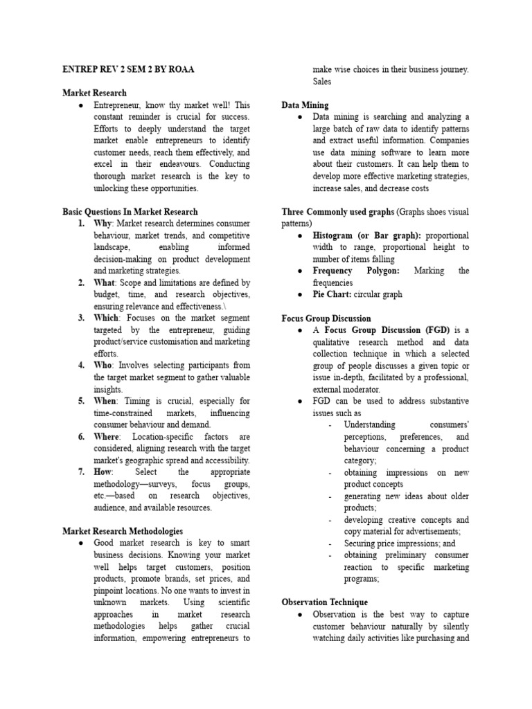 Entrep Rev 2 Sem 2 by Roaa | PDF