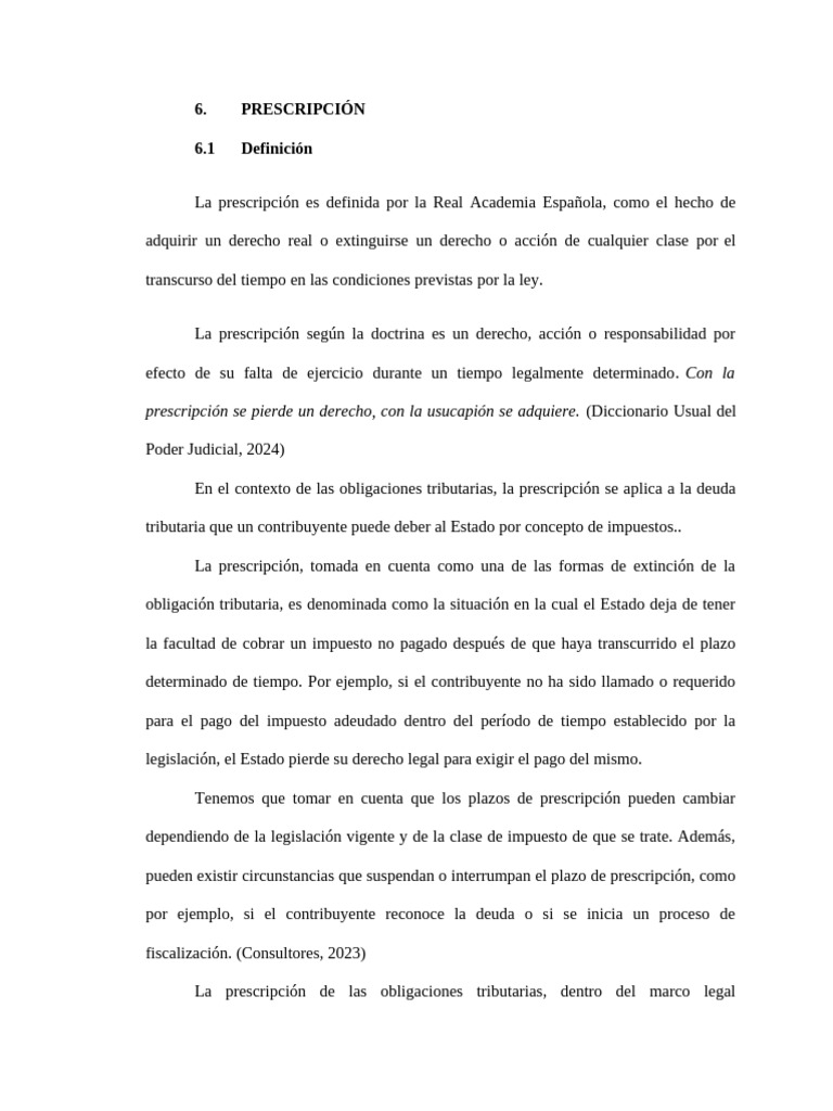 Prescripción Tributaria | PDF