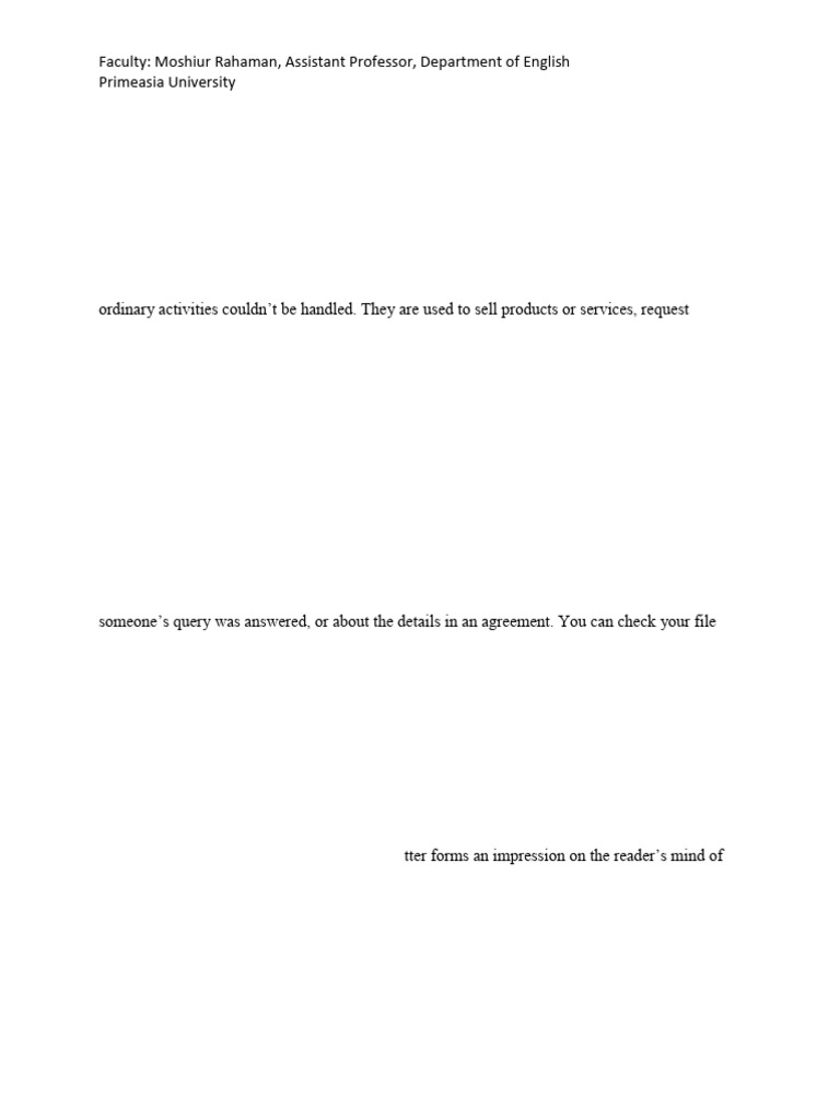 Parts, Format & Samples of Letters | PDF