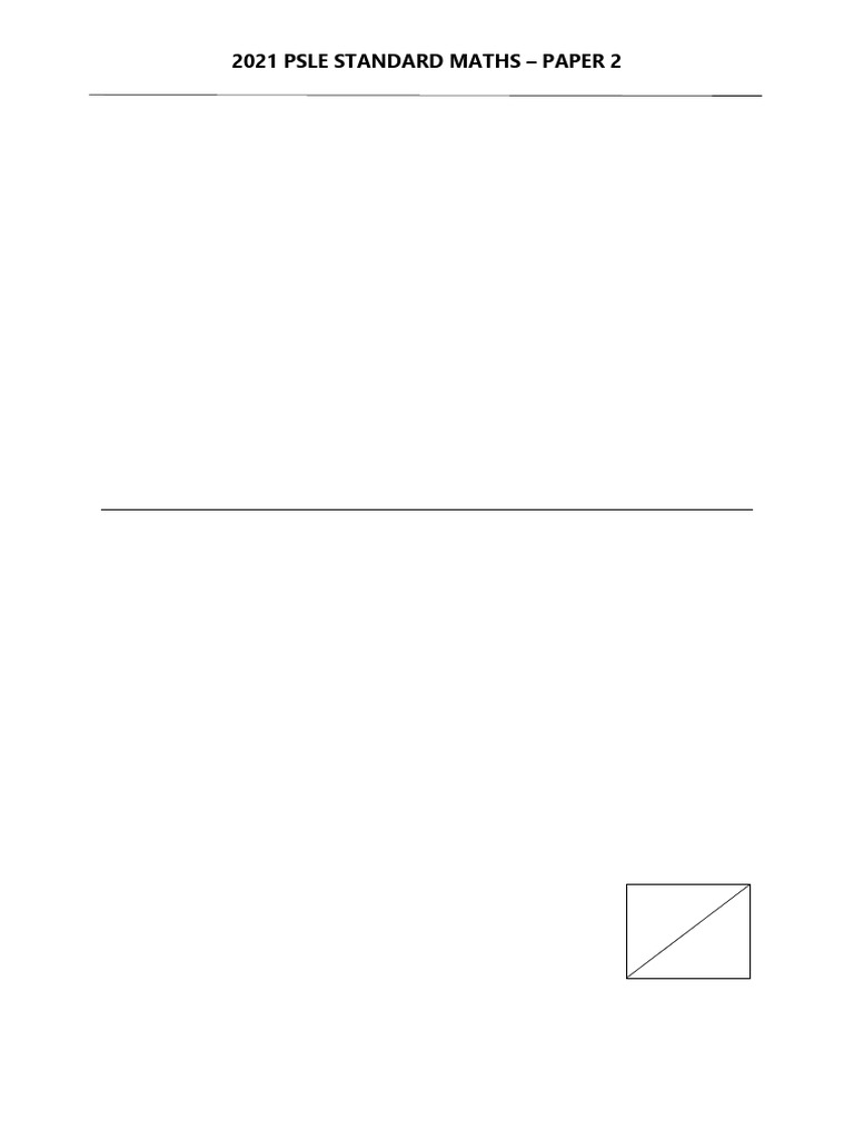 ERC 2021 PSLE Standard Maths Paper 2 | PDF