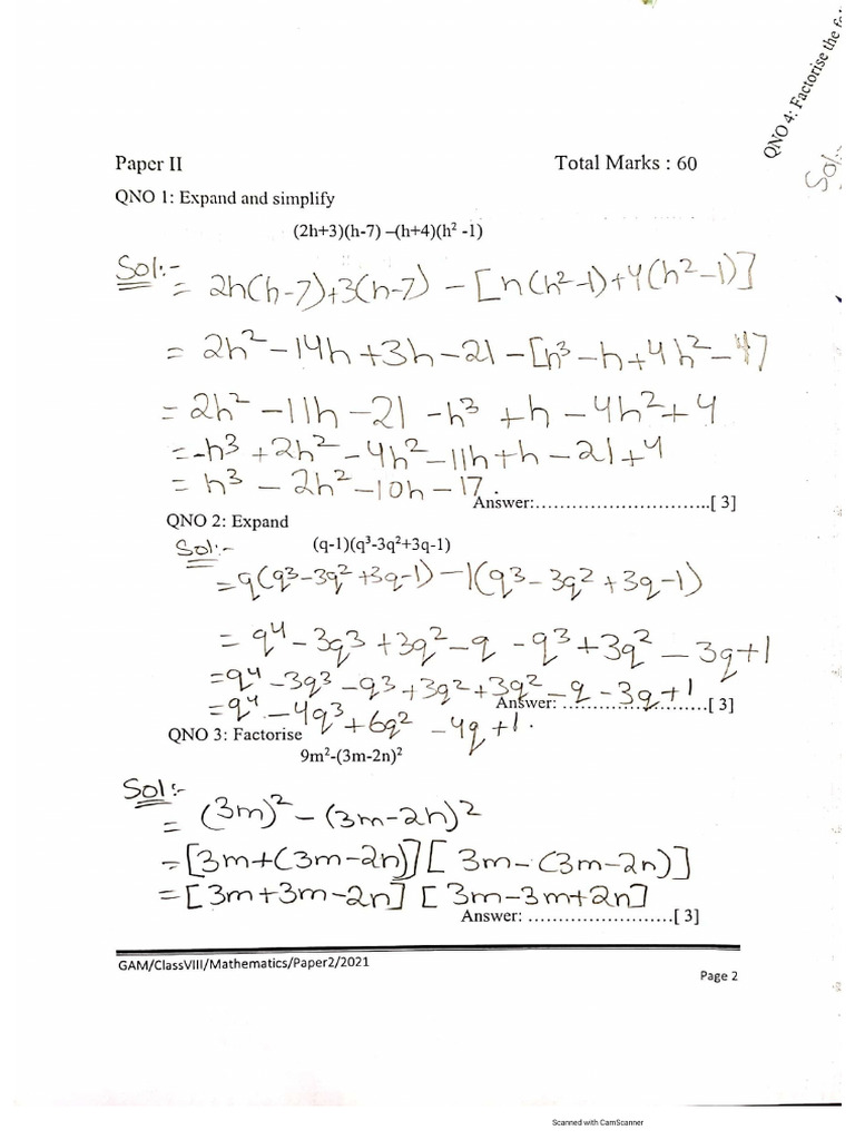 Math Paper 2 | PDF