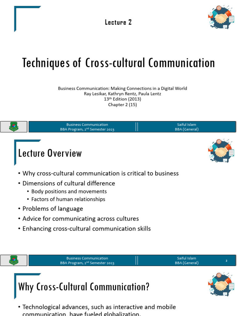Lecture On Cross Cultural Communication | PDF | Communication | Career ...