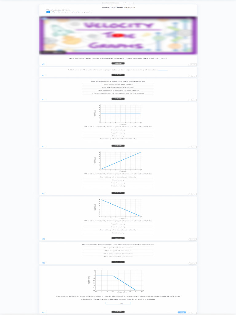 Velocity Time Graphs Lesson GCSE Physics Edexcel IGCSE Triple Cognito | PDF