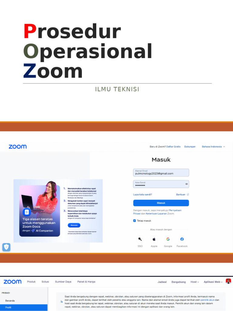 Prosedur Operasional Zoom | PDF