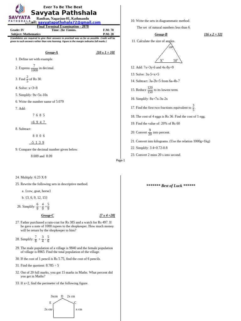 4 Math | PDF