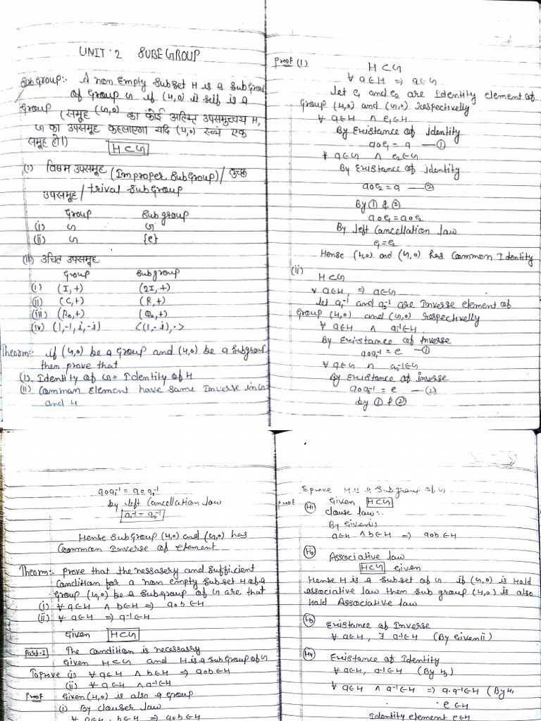 Abstract Algebra Unit2 | PDF