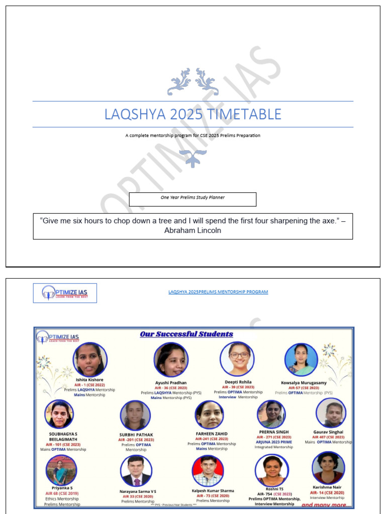 Laqshya 2025 Prime Integrated Master Study Plan | PDF