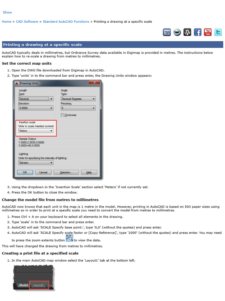 Printing A Drawing at A Specific Scale | PDF