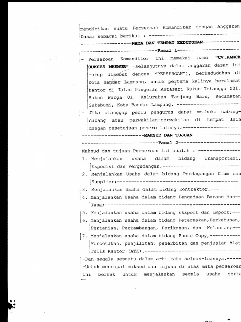 Akte Pendirian Perusahaan 3 | PDF