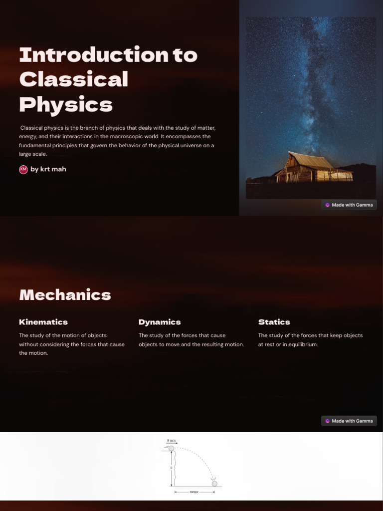 Introduction To Classical Physics | PDF