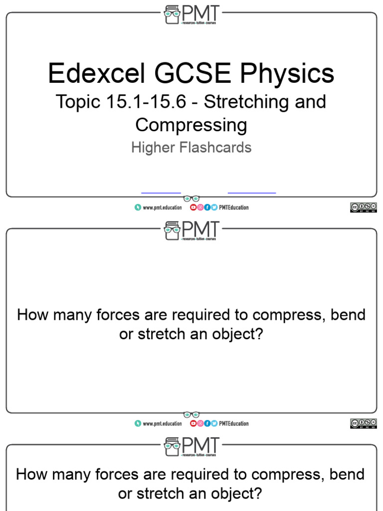 Flashcards - Topic 15 Stretching and Compressing - Edexcel Physics GCSE ...