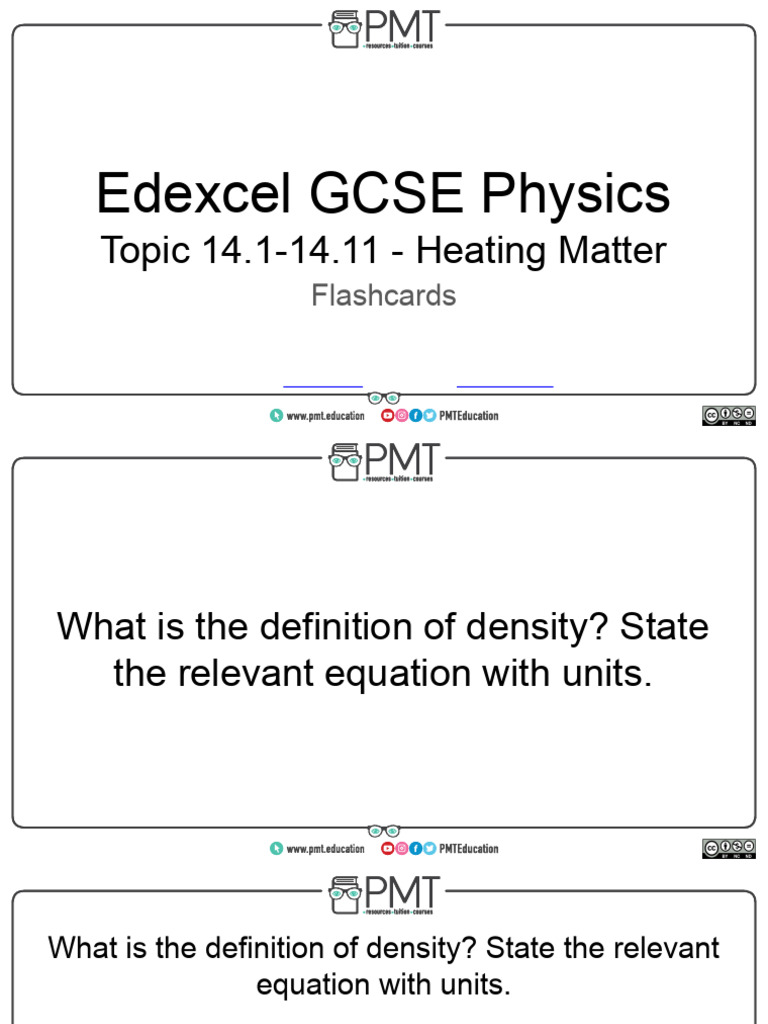 Flashcards - Topic 14 Heating Matter - Edexcel Physics GCSE | PDF