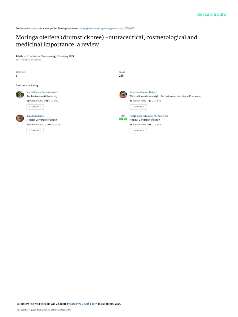 Moringa Review | PDF