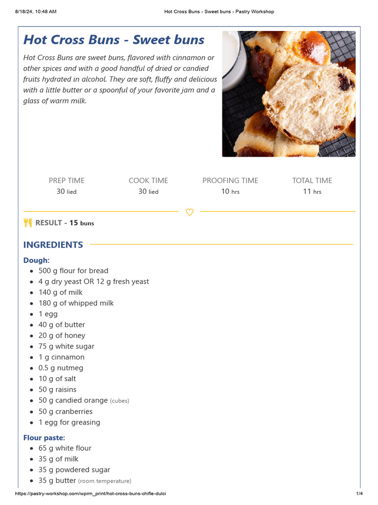 Hot Cross Buns - Sweet Buns | PDF | Dough | Cooking, Food & Wine