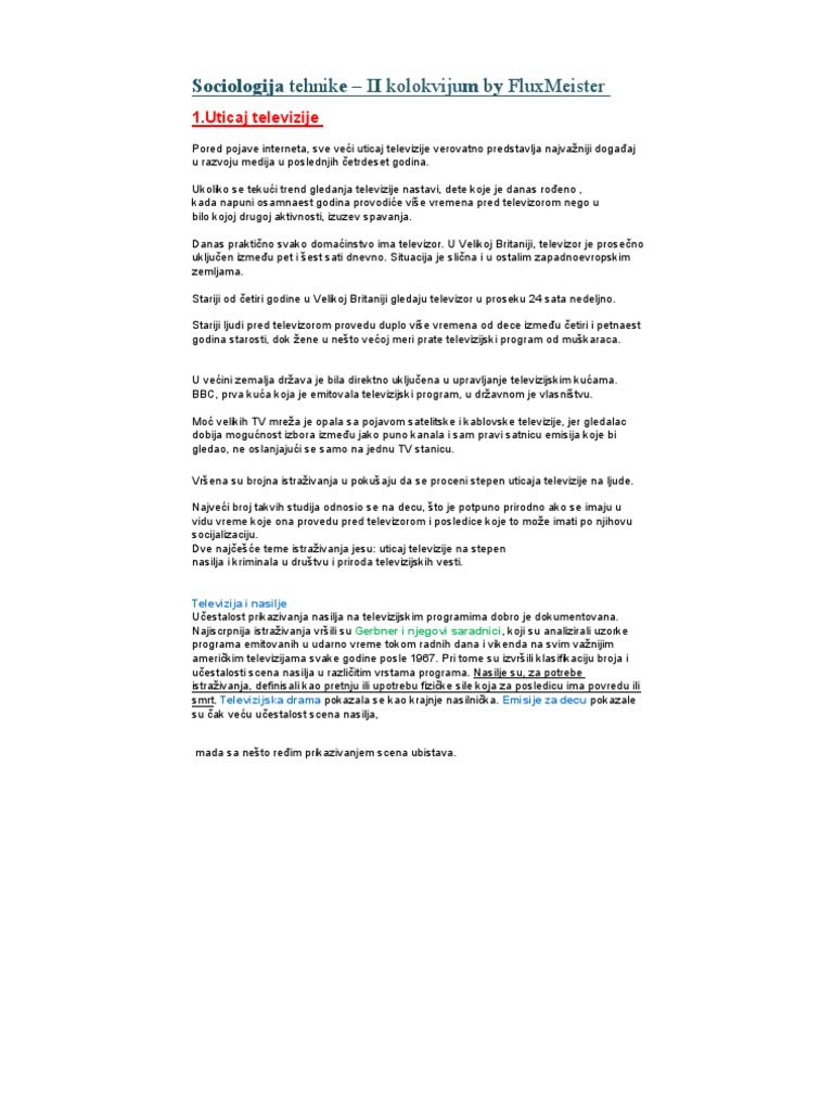 Sociologija Drugi Kolokvijum by FluxMeister | PDF