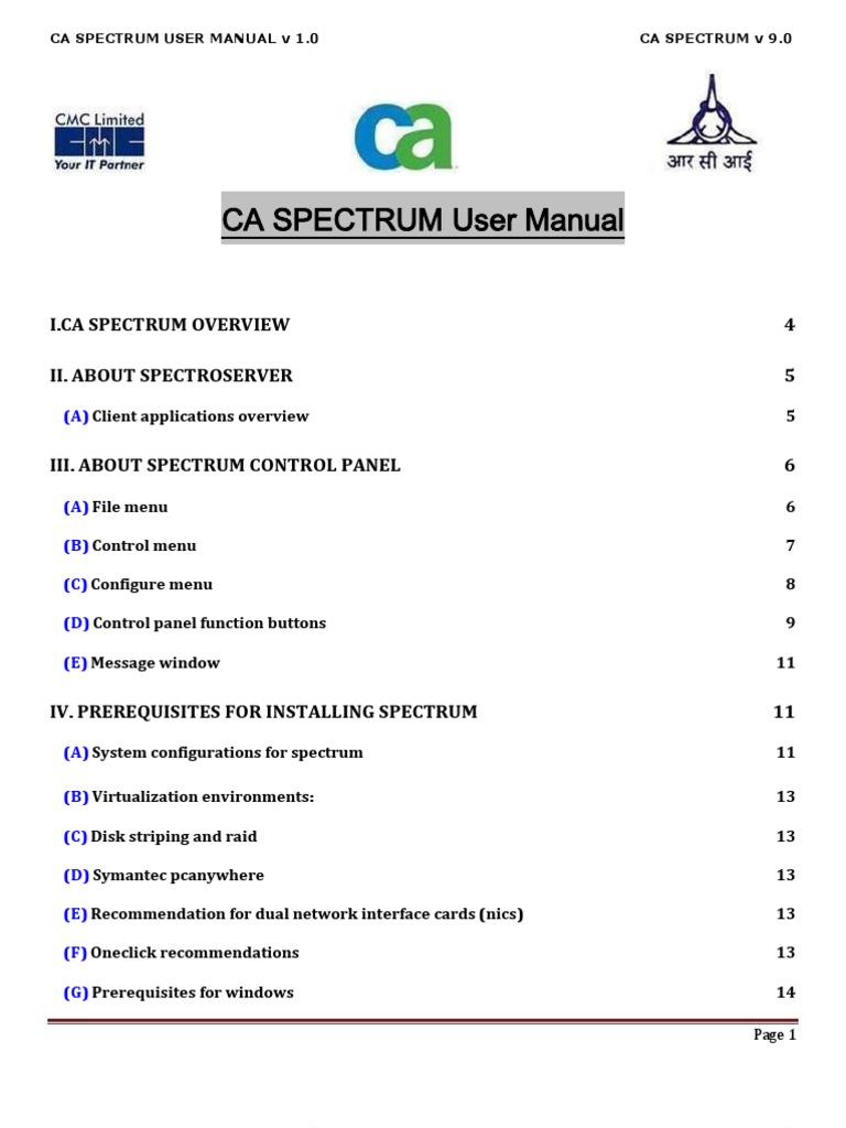 CA Spectrum User Manual | PDF | Superuser | World Wide Web