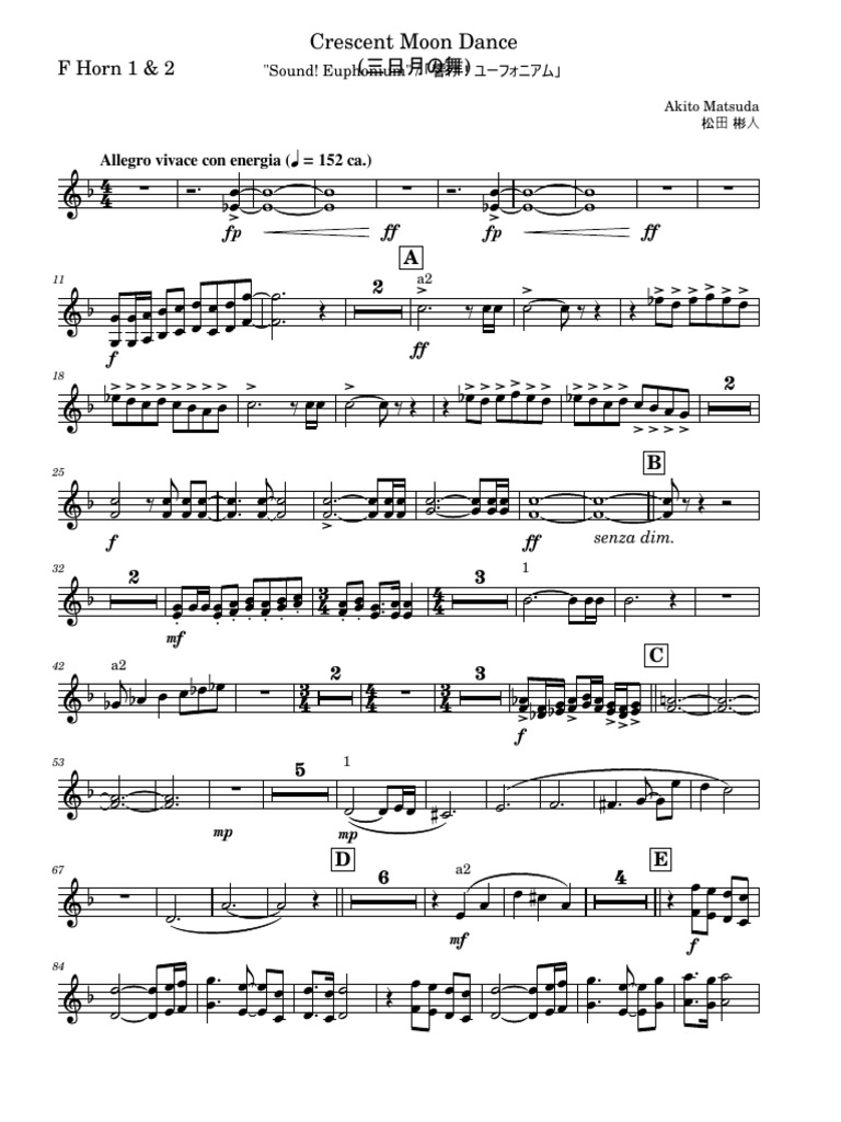 CRESCENT MOON DANCE-F - Horn - 1 - & - 2 | PDF