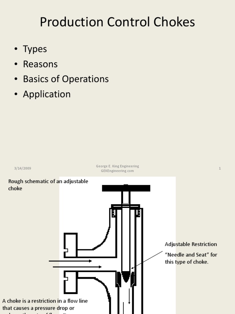 Types and Functions of Production Chokes | PDF | Drop (Liquid) | Gases