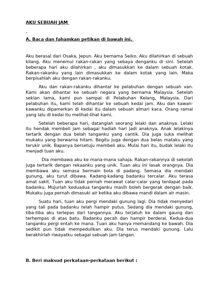 Aku Sebuah Jam 5ab | PDF