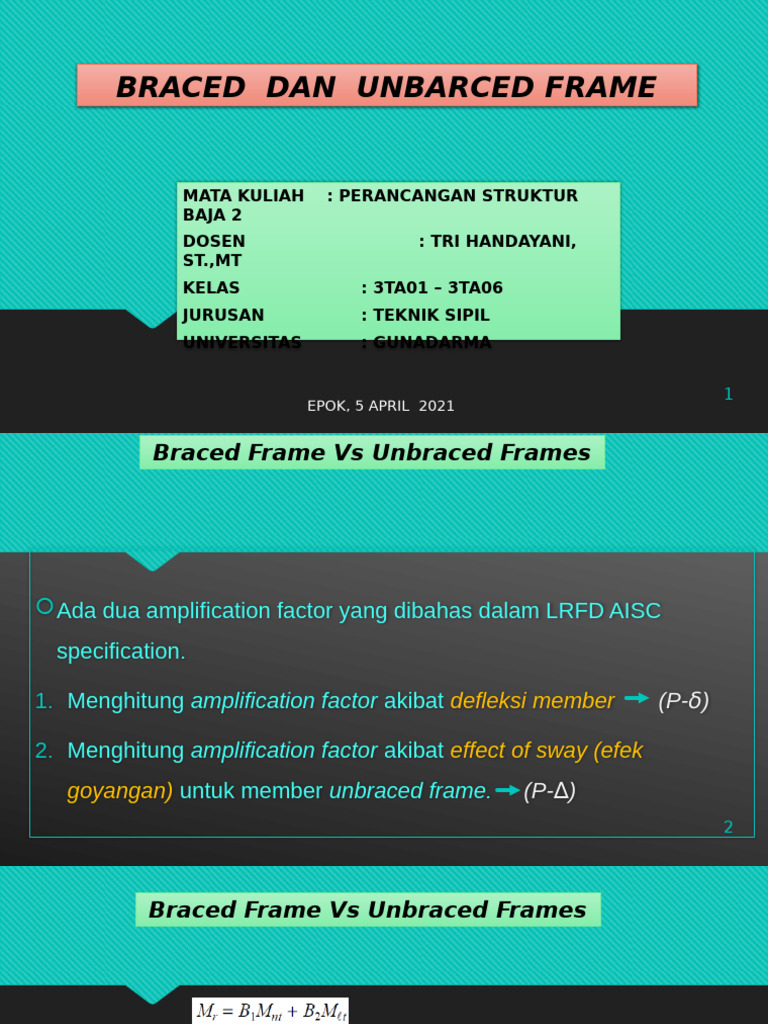 Braced VS Unbraced Frame - M5 | PDF