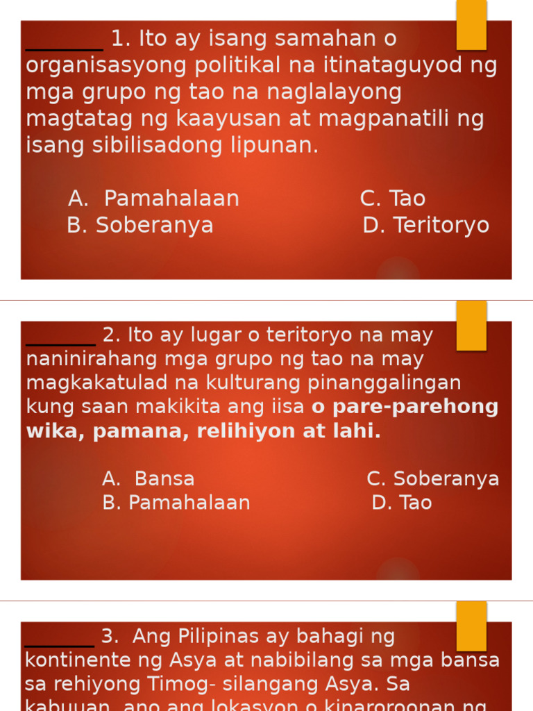 Unang Markahang Pagsusulit Sa Ap 4 Powerpoint Updated | PDF