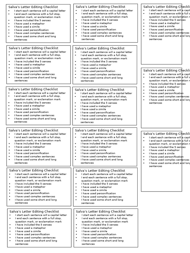 Letter Self Checklist | PDF