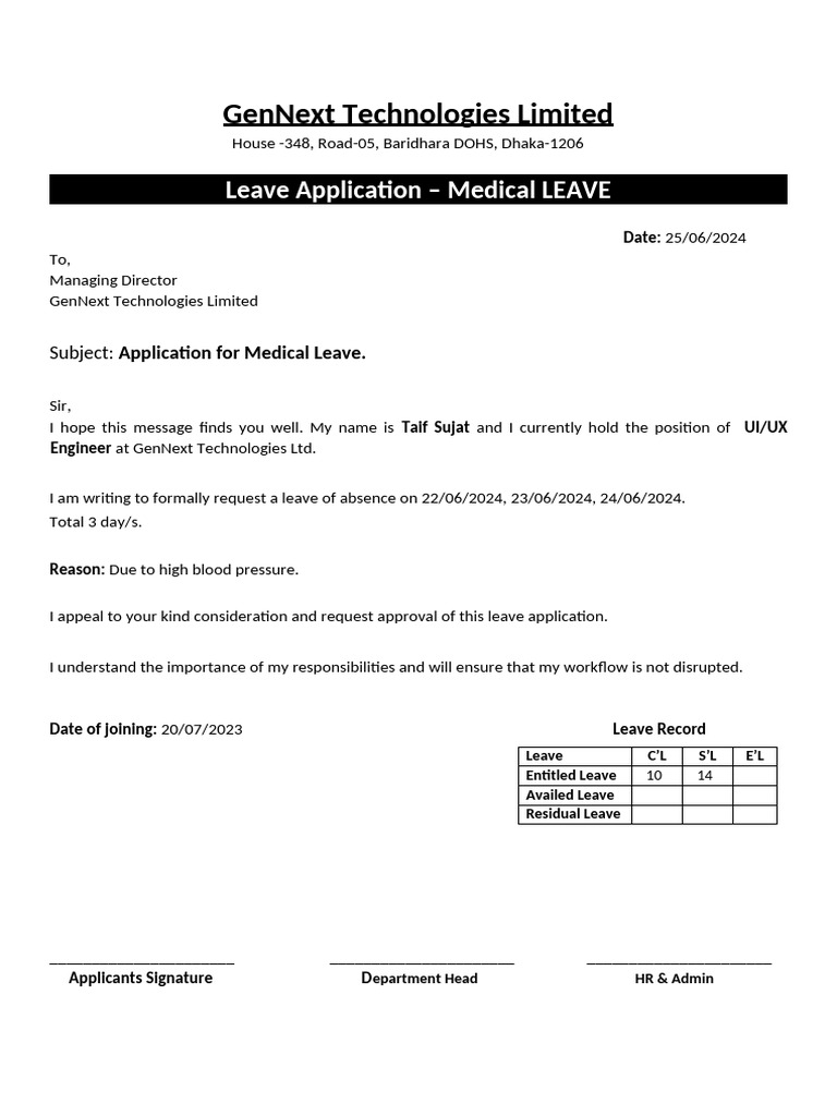 General Leave Format - May | PDF