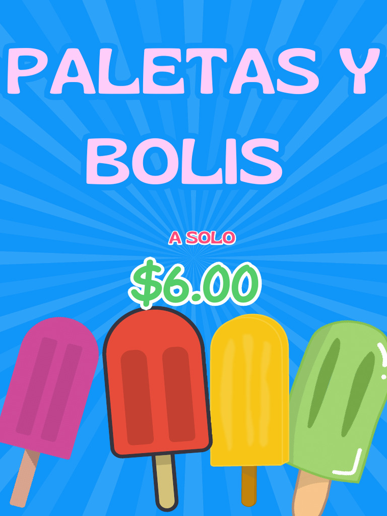 Póster Bolis Sabores Frutales Sencillo Azul - 20240309 - 175524 - 0000 | PDF